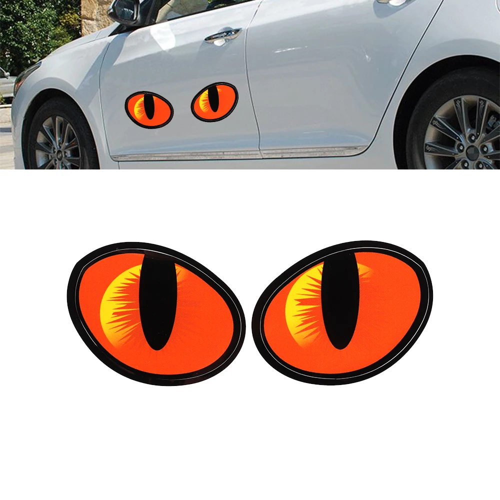 2pcs 12*10cm Cute Simulation Cat Eyes Car Stickers 3D Vinyl Decal for ...