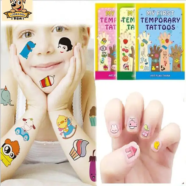 14sheet/set children fingernail sticker and temporary tattoos sticker ...
