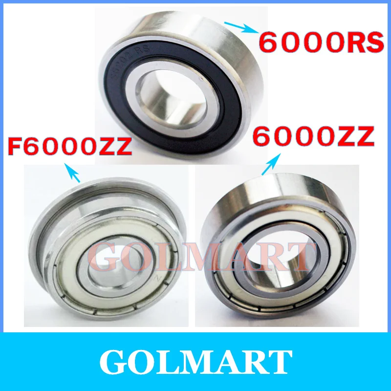 20pcs F6000zz Flanged Deep Groove Ball Bearing 6000 6000-2rs 6000zz ...