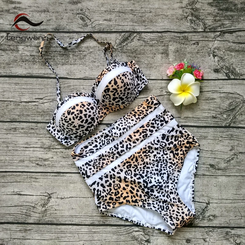 Buy Tengweng 2018 New Sexy Leopard High Waist Bikini