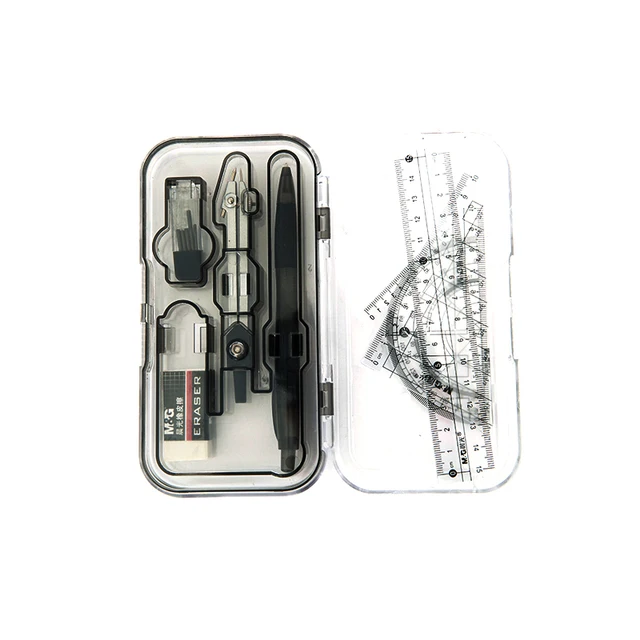 1 Set Metal Angle Protractor School Supplies Compass Graphing ...