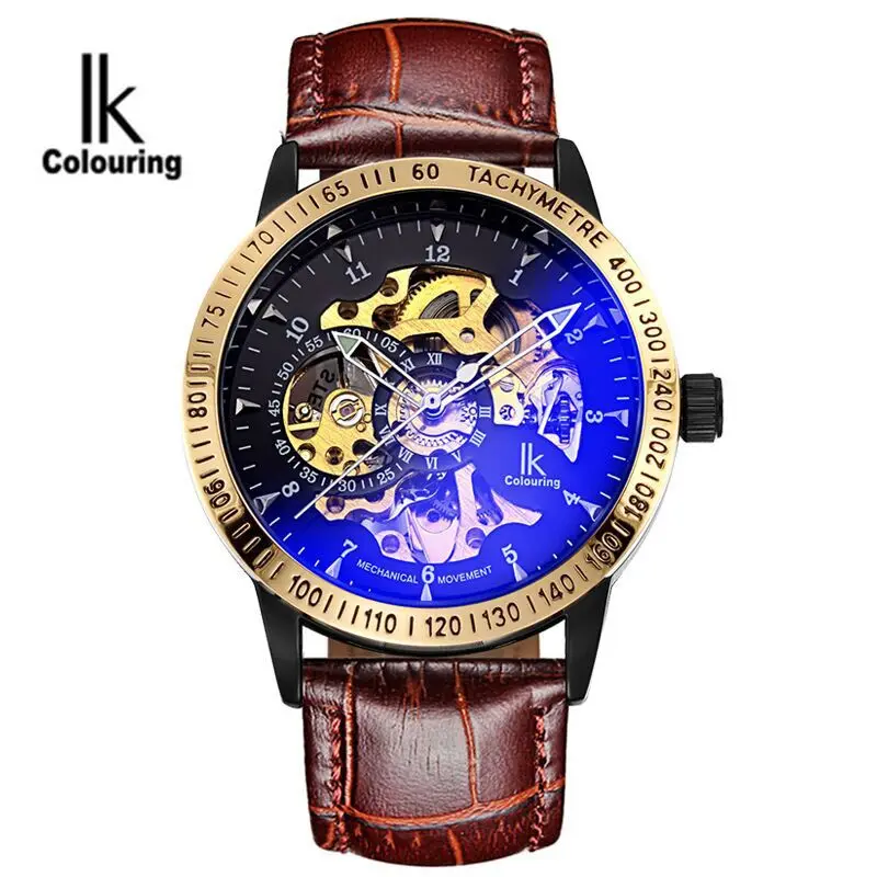 IK Colouring Brand Fashion Sport Hollow Skeleton Black Brown Genuine ...