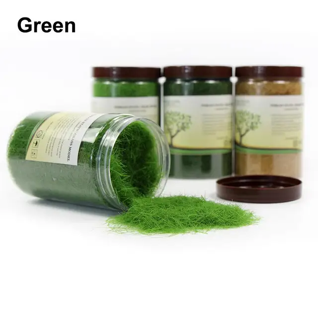 One bottle 35g 12mm Static Grass Powder Turf Flock Lawn Nylon Green ...