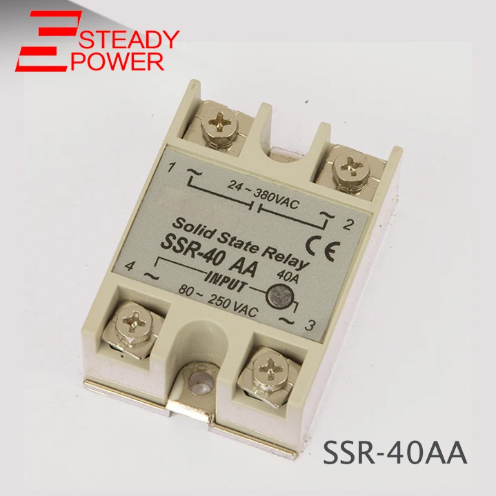 Solid State Relay SSR 40AA 40A Actually 80 250V AC TO 24 380V / 90 480V ...