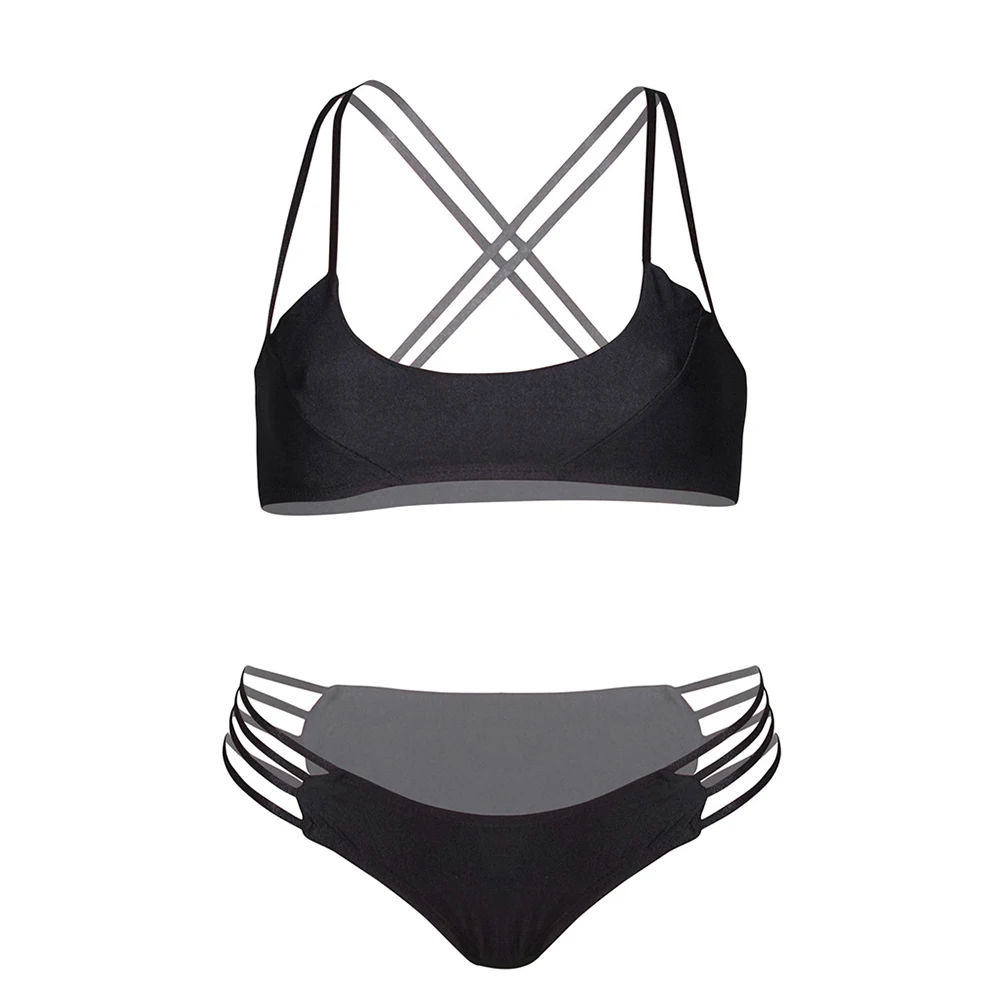 2018 Bikini Set Swimwear Women Bikini Push Up Cross Bandage Beach