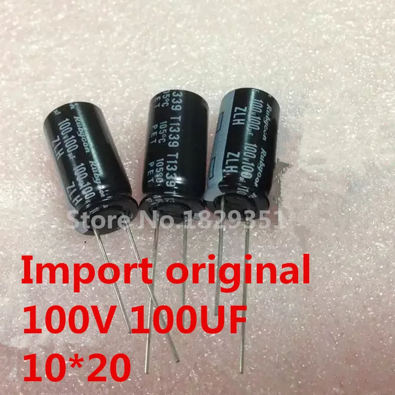 1000PCS/LOT Rubycon New import original 100v 100uf 10*20mm 100uf 100v ...