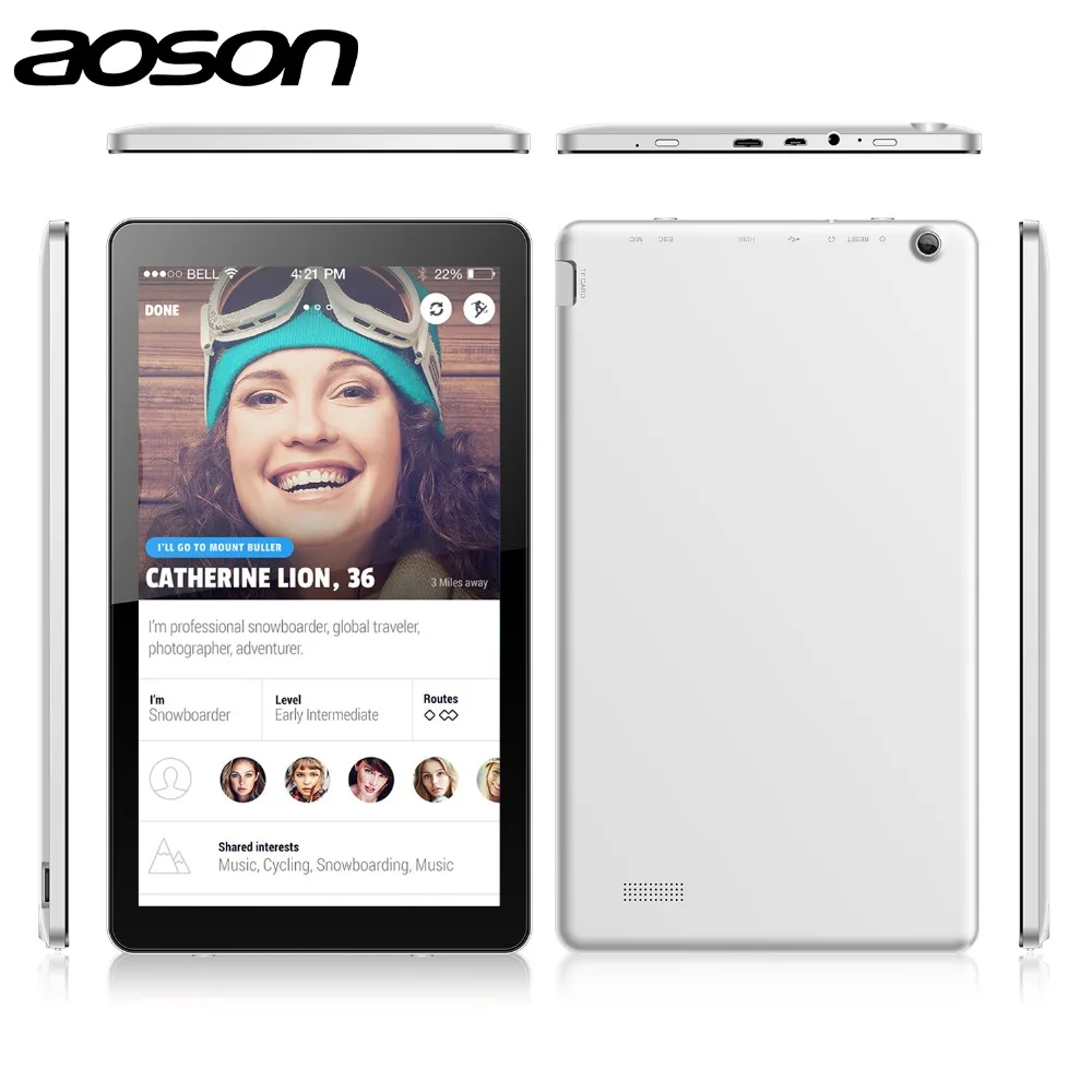 10.1 inch Android 5.1 PC Tablet Core Dual Cam WiFi Tablets Aoson M1020 ...