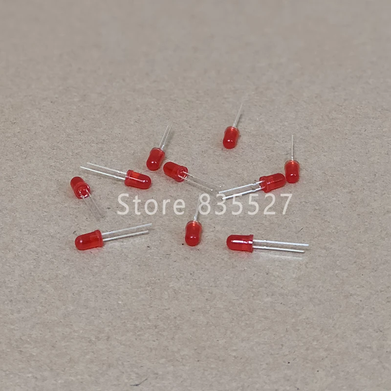 1000 unids/lote F5 5MM LED redondo en el color DIP Red Turn diodo ...