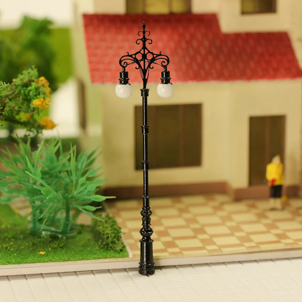 Evemodel-3pcs-N-Scale-Lamp-Post-Double-Heads-75mm-1-160-Street-Lights ...