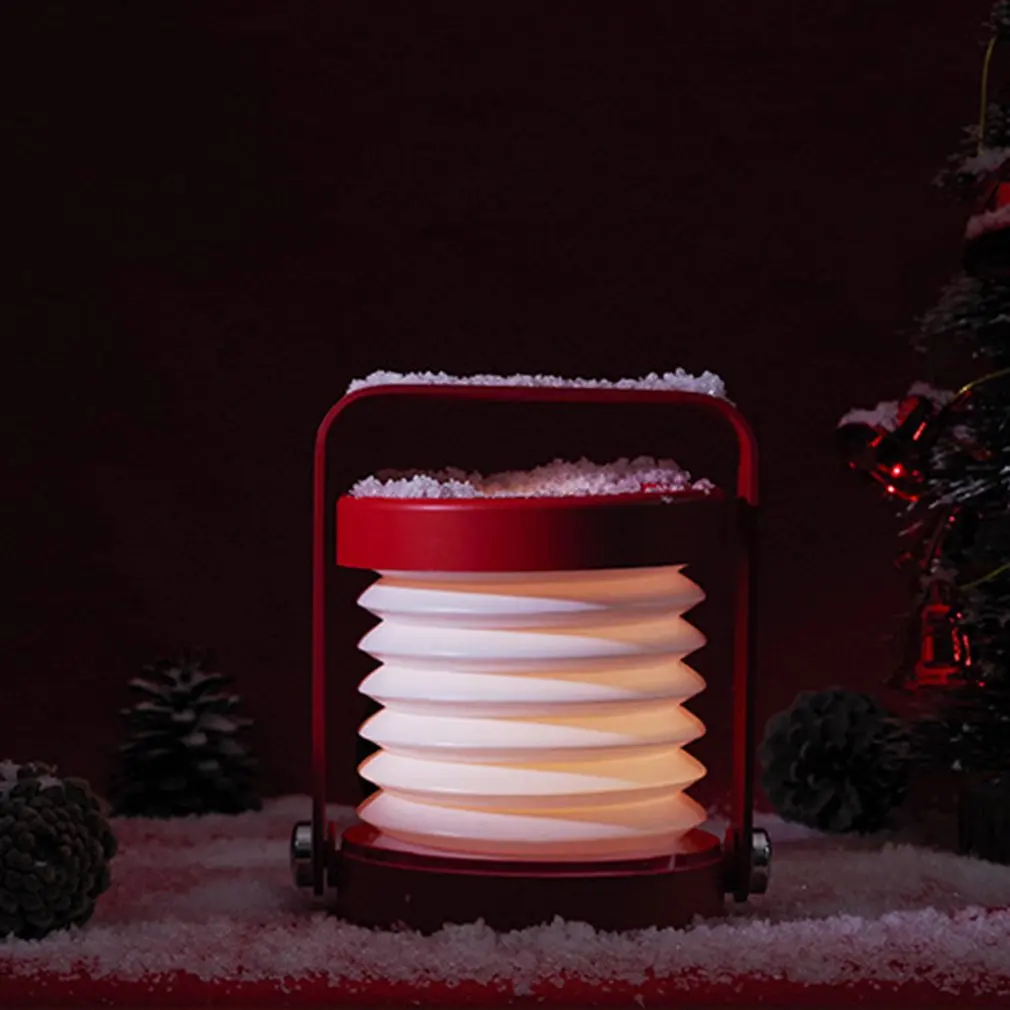 Wooden handle portable lantern light retractable folding led desk lamp ...