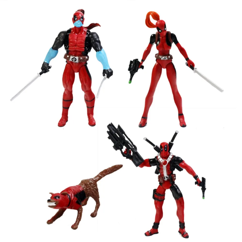 4pcs Set Deadpool Corps Movie X Man Dogpool Lady Deadpool Ation Figure ...