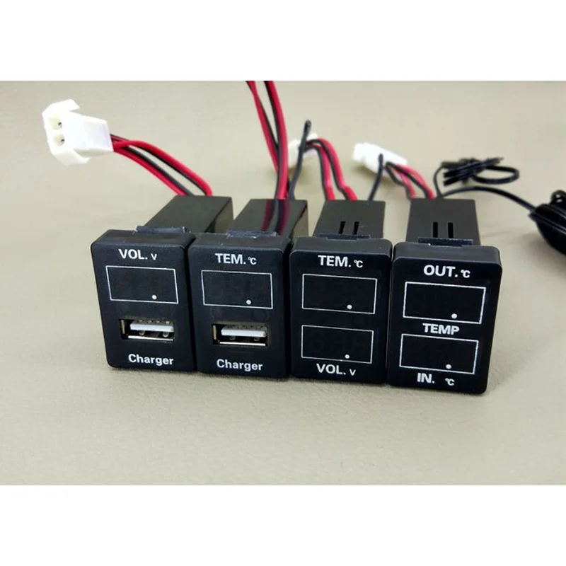 USB Charger Car Charger USB Connector Voltage Display Temperature Audio ...
