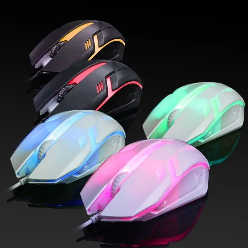 1600DPI Wired Gaming Mouse 4 Color LED Light Hot Selling USB Optical ...