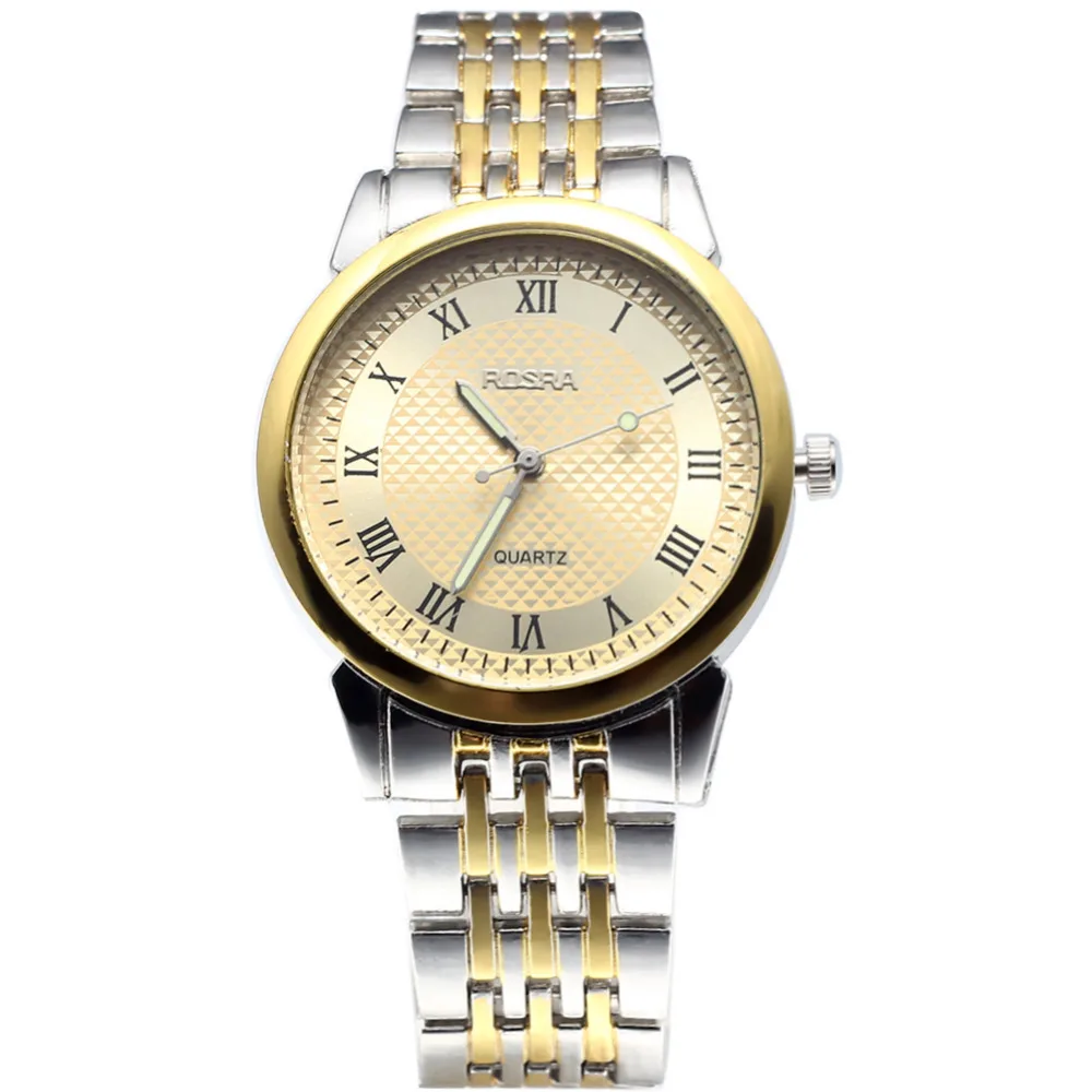 Premium Roman Numerals Slim Stainless Steel Analog Quartz Mens Watches ...