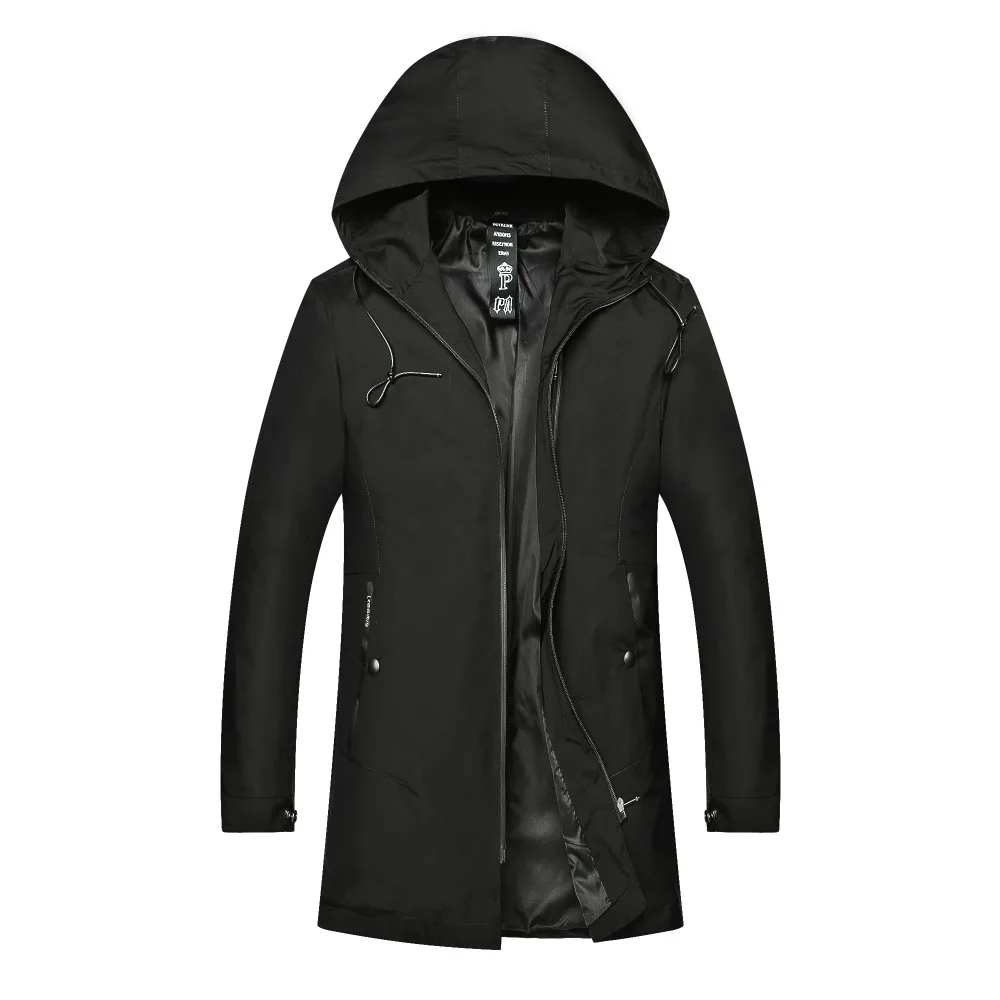 8XL Men Jacket Coat Long Section Fashion Trench Jaqueta Masculina Veste ...