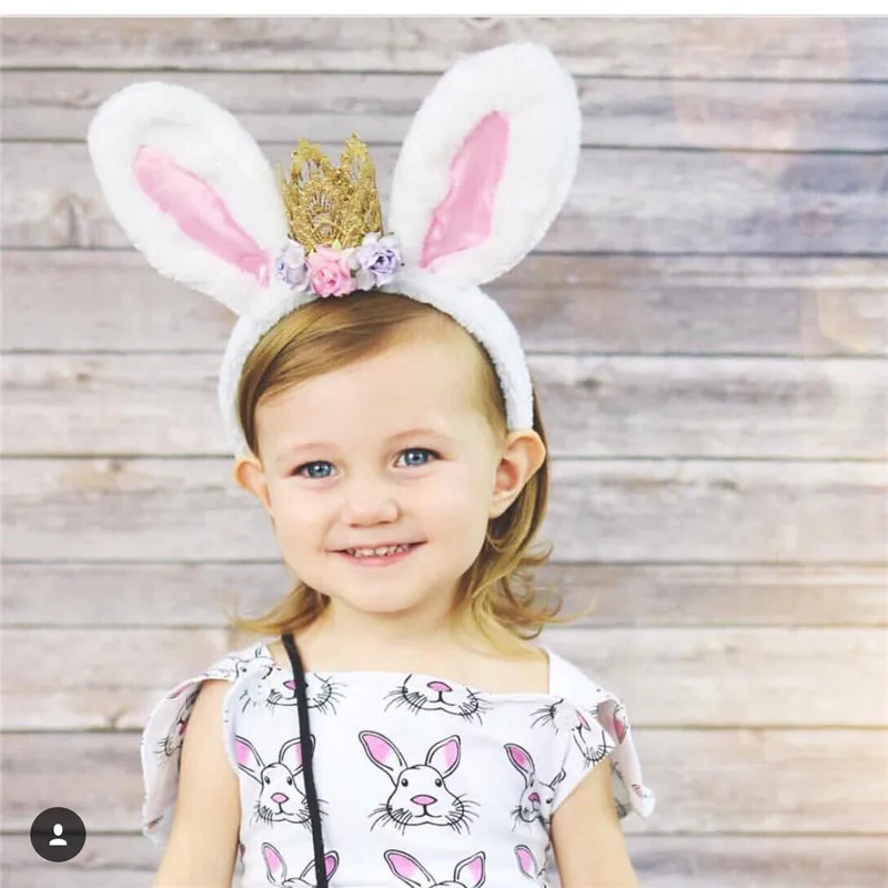 NEW Cute Kids Rabbit Ears Headband Birthday Party Decoration flower ...