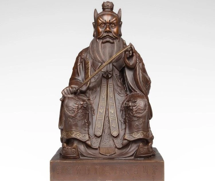 China Taoism Red Coppper Taoist priest Zhangdaoling Hold Sword God ...