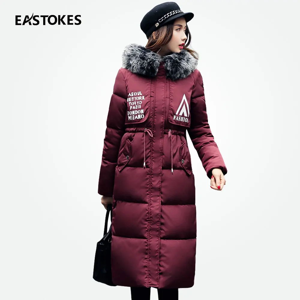 2017 Women Winter Coats with fur Collar Basic Hooded Jacket Ladies ...