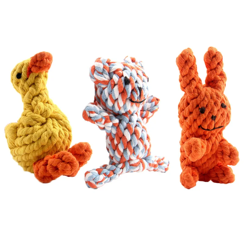 Dog Knot Rope Toy Pet Interactive Cute Animal Modeling Teeth Cleaning ...
