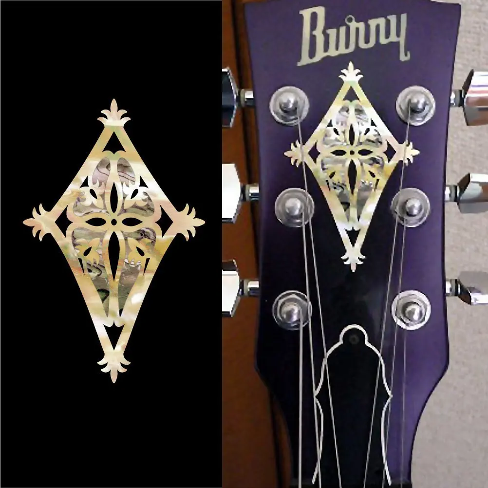 Inlay Sticker Decal Guitar Headstock In Abalone Theme Shield BL|guitar ...