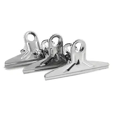 3 Pieces Office Home Spring Loaded Stainless Steel Paper File Clips ...