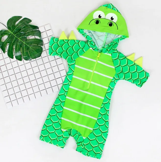 Cartoon-Yoshi-Dinosaur-Kids-Boys-One-Piece-Swimming-Diving-Surfing-Suit ...