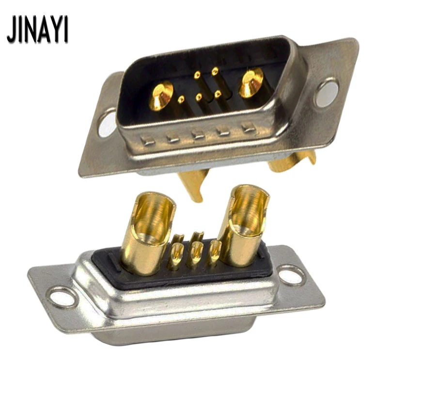 5pcs 골드 도금 D SUB 7W2 DB 7 핀 여성 남성 하이브리드 전원 공급 장치 용접 어댑터 커넥터 40A 30A|커넥터 ...