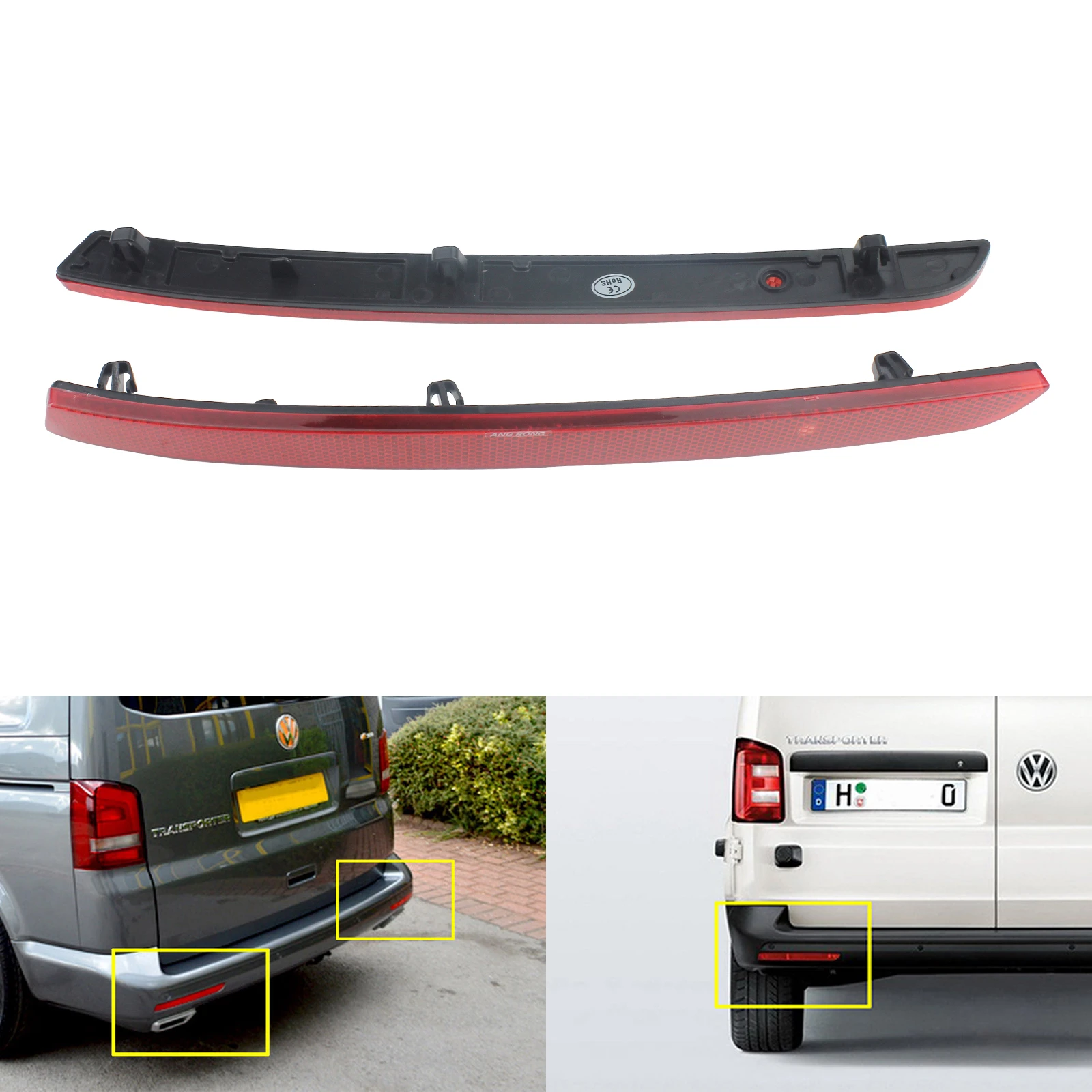 Car Parts Vehicle 2012-16 VW Transporter T5 Rear Bumper Reflector LED ...