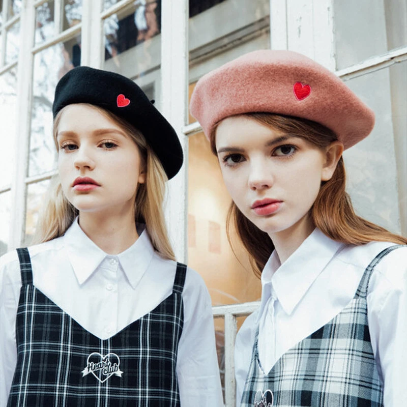 Vintage Women Wool Beret Hat Fashion Winter Warn Wool Berets Ladies