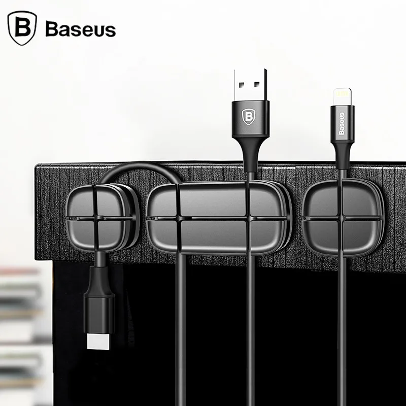 Baseus Durable Magnetic Cable Clip USB Cable Organizer Clamp Desktop ...