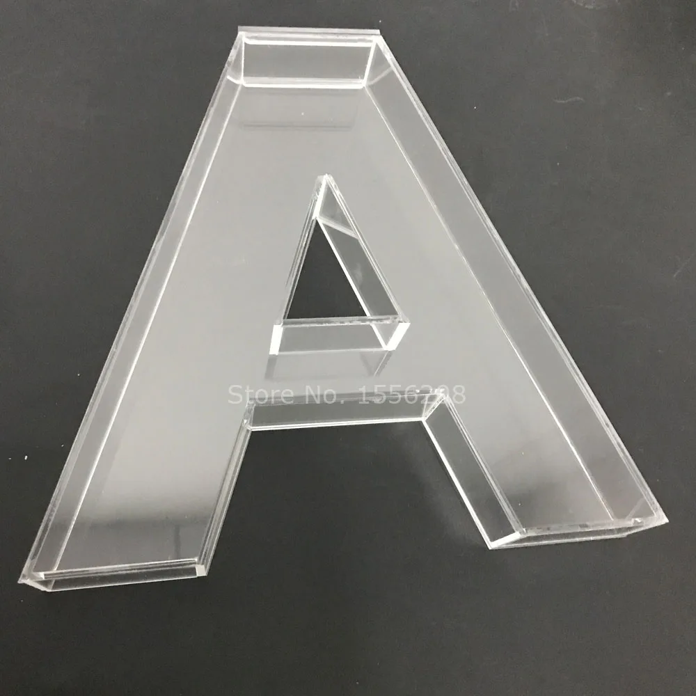 1set 25cm Height Clear Acrylic Fillable Letter English Alphabet Weddin ...