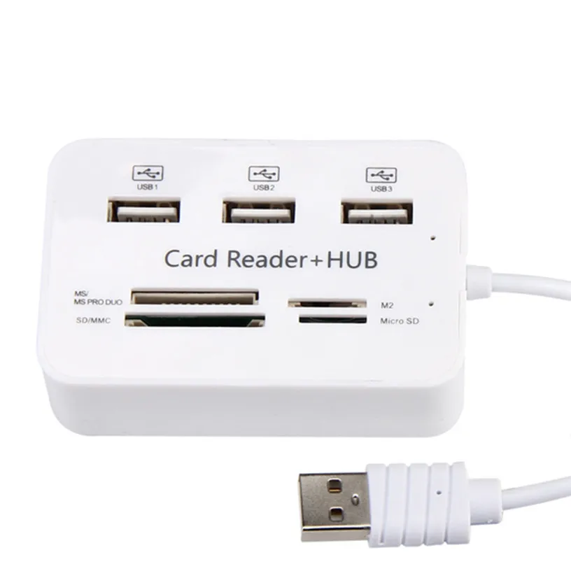 Multi USB Hub 2.0 3 Ports With Card Reader USB Splitter 480Mbps USB ...