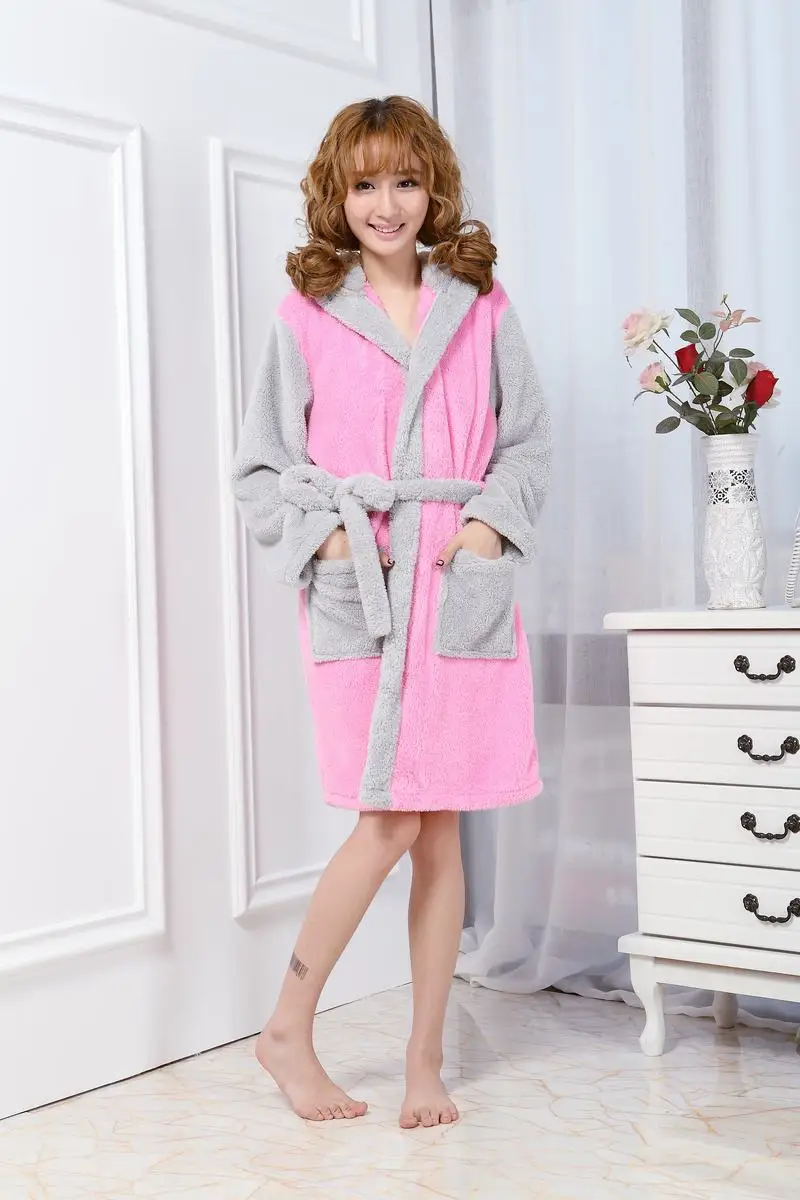 Cotton wool robe lovely cartoon pink rabbit sleeping robe men and women ...
