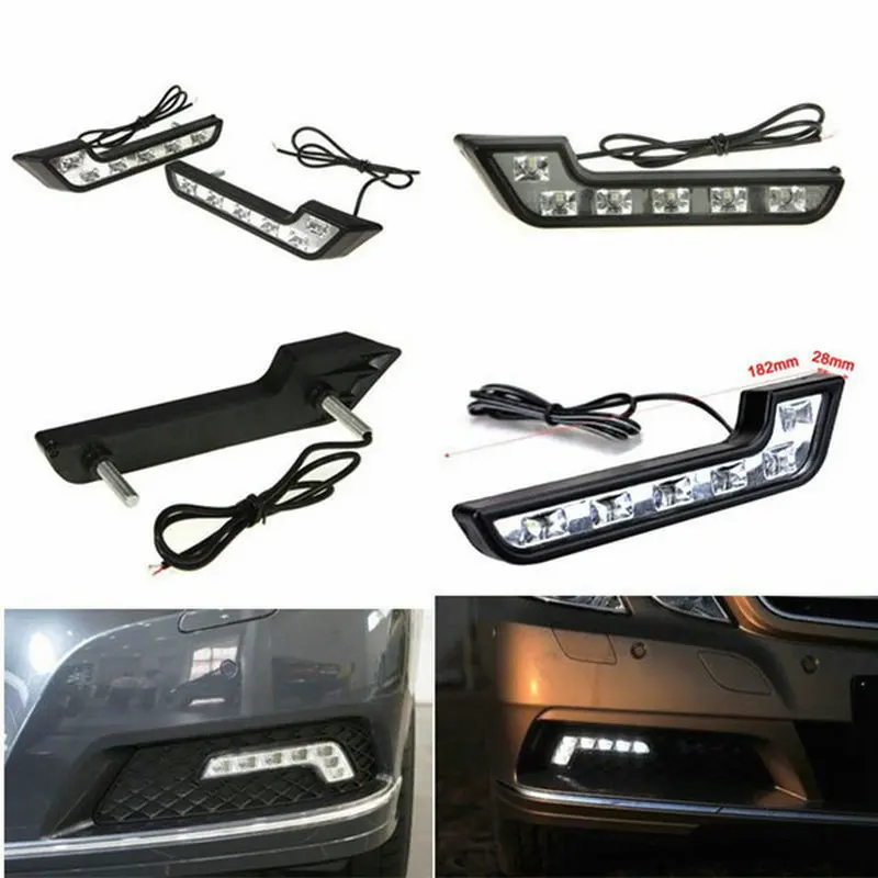2pcs-6-LED-Daytime-Running-L-Shaped-Day-Light-Car-Daytime-Light-Safety ...