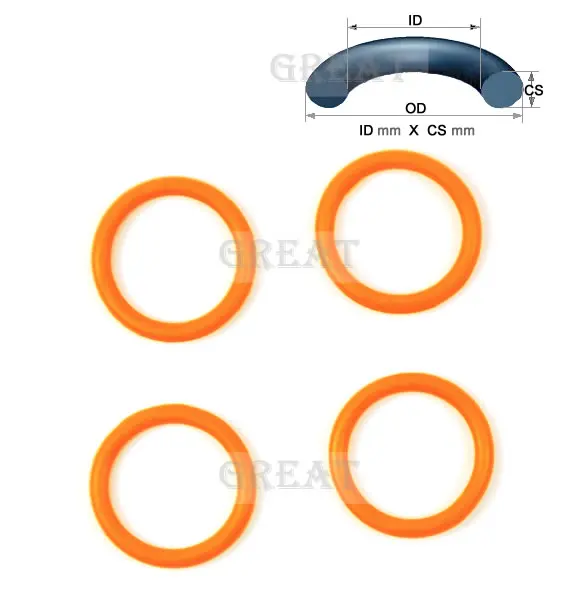 3X0.5 Oring 3mm ID X 0.5mm CS VMQ PVMQ SILICONE ShA 70 Orange O ring O ...