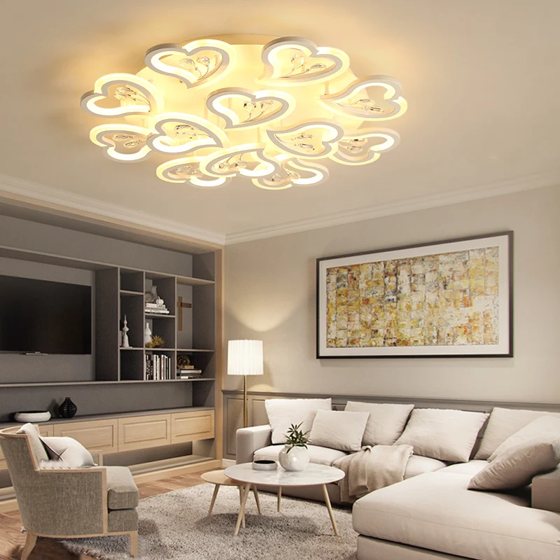 Heart Design LED Chandeliers plafond lamp Lighting For Living room ...