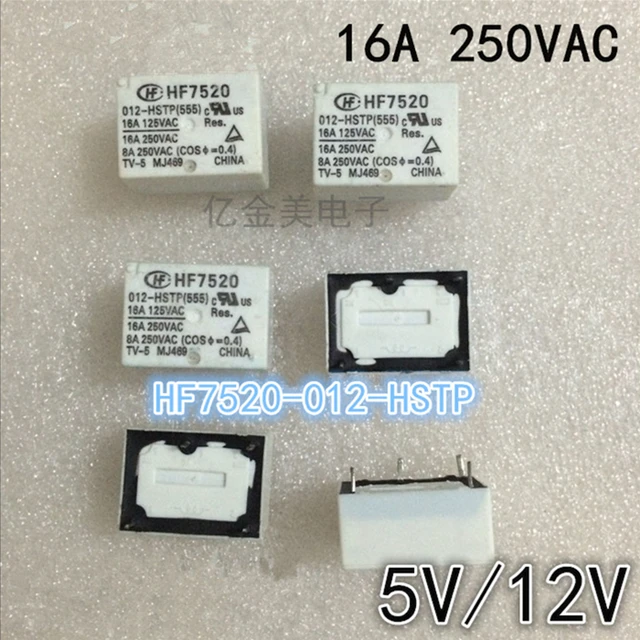 5pcs Relay HF7520 005 HSTP 4 pin set of normally open 16A250VAC HF7520 ...