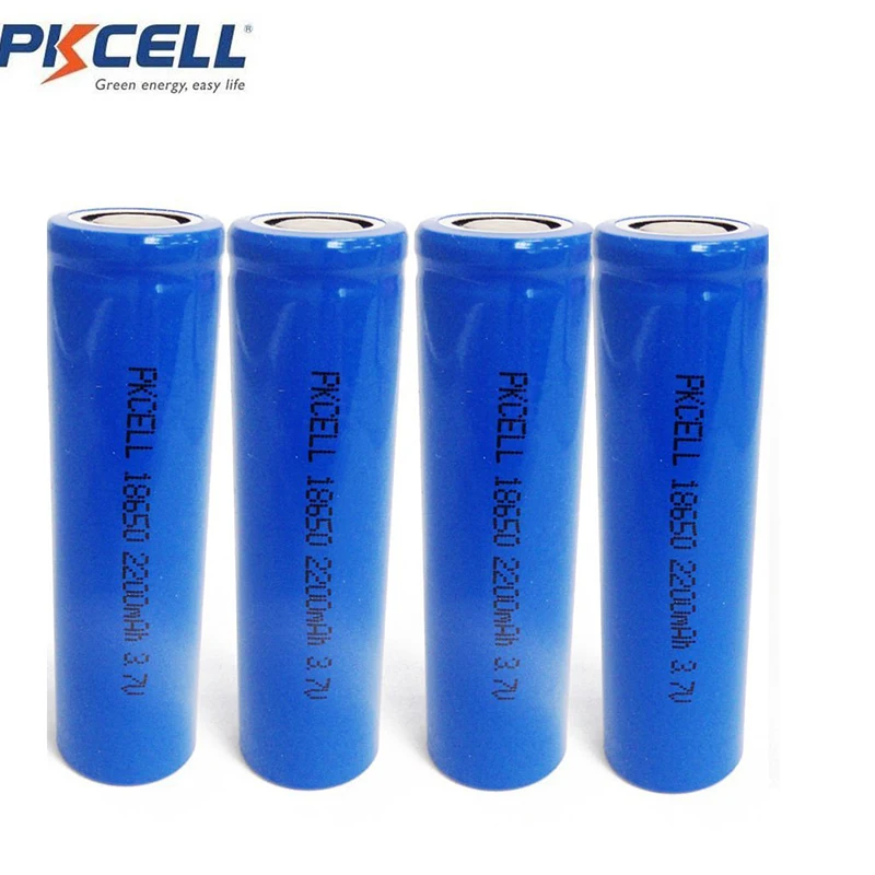 PKCELL 18650 3.7V 2200mAh rechargeable Batteries li ion Battery bateria ...