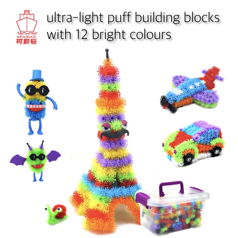 400/800 Pcs Educational Toy Puff Building Blocks for Kids Handcraft ...