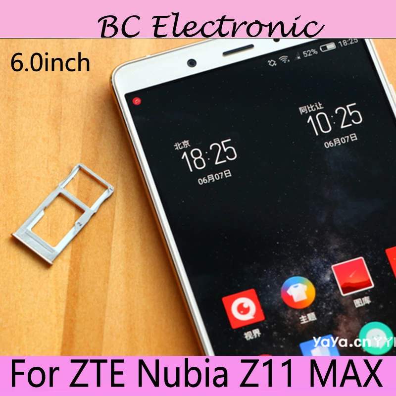 Para ZTE NUBIA Z11 MAX Original Novo Cartão Sim Tray Titular Slot Para Cartão Letv Para ZTE ...
