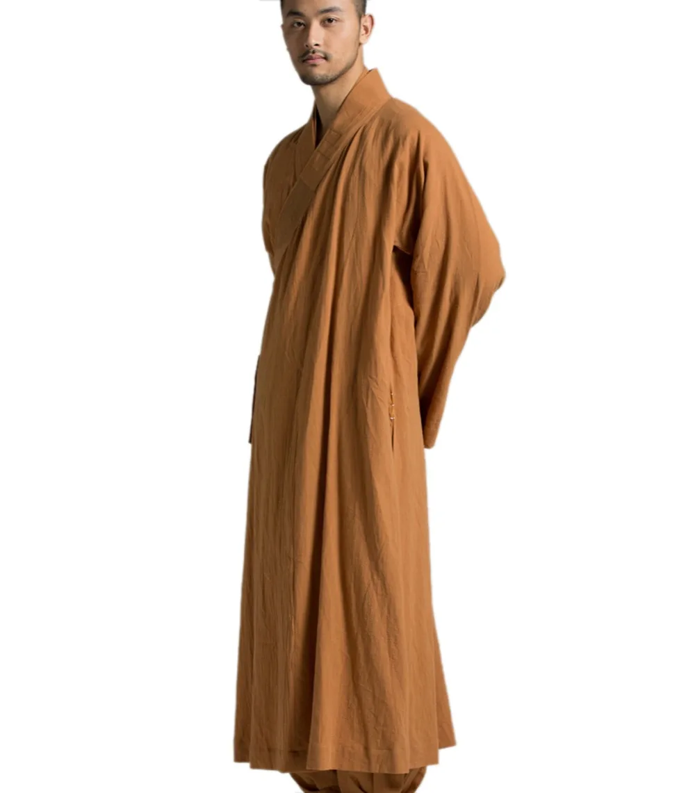 ZanYing Buddhist Meditation Monk Robe Traditional Gown Orange ZYS26