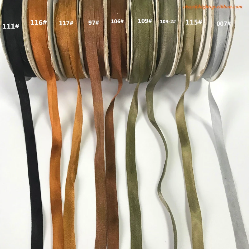 7mm Mulberry Silk Ribbon 100% Pure Natural Silk Satin Taffeta Ribbon ...