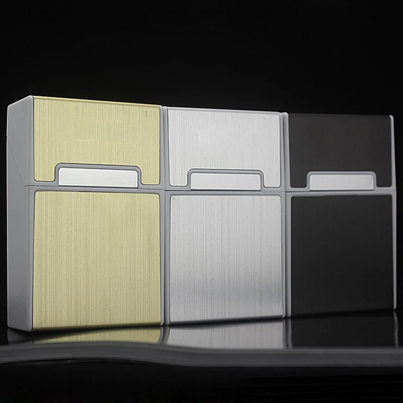 al Cigarette case Aluminum Box Metal Pocket Cigarettes Case Automatic ...