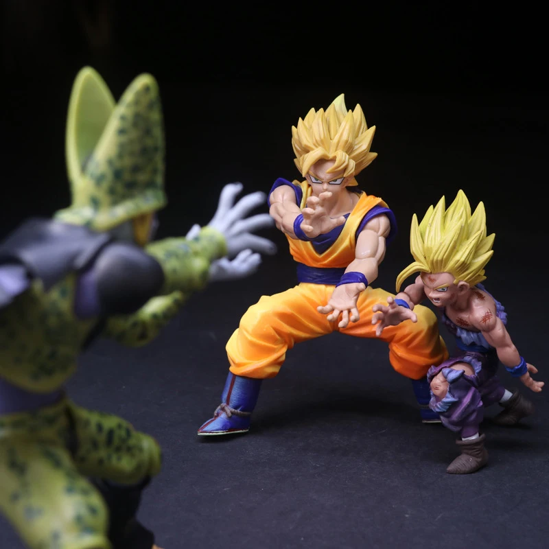 Dragon Ball Z Gohan & Gokou Vs. Cell Action Figure 1/8 scale painted ...