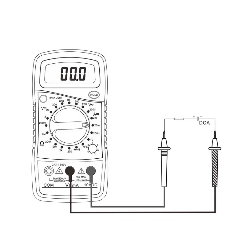 DT830L/DT850L multimetro Digital portátil Backlight AC/DC amperímetro ...