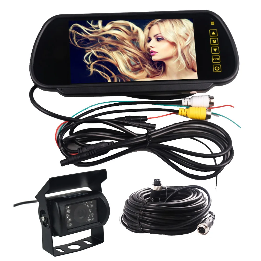 LED Reverse Camera 4 pin 7" TFT LCD Monitor Folding Truck Bus Parking ...