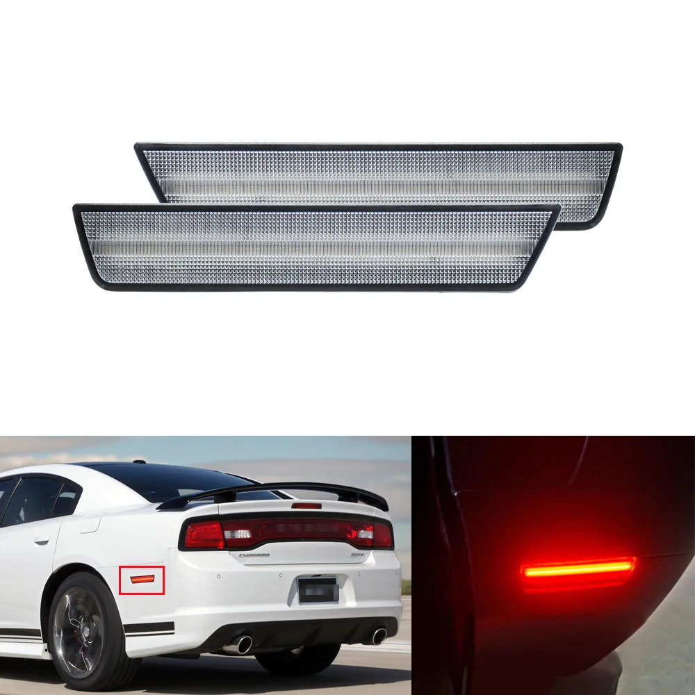 Rear Side Marker Lamps W Red Led Lights For 08-14 Dodge Challenger,11 ...