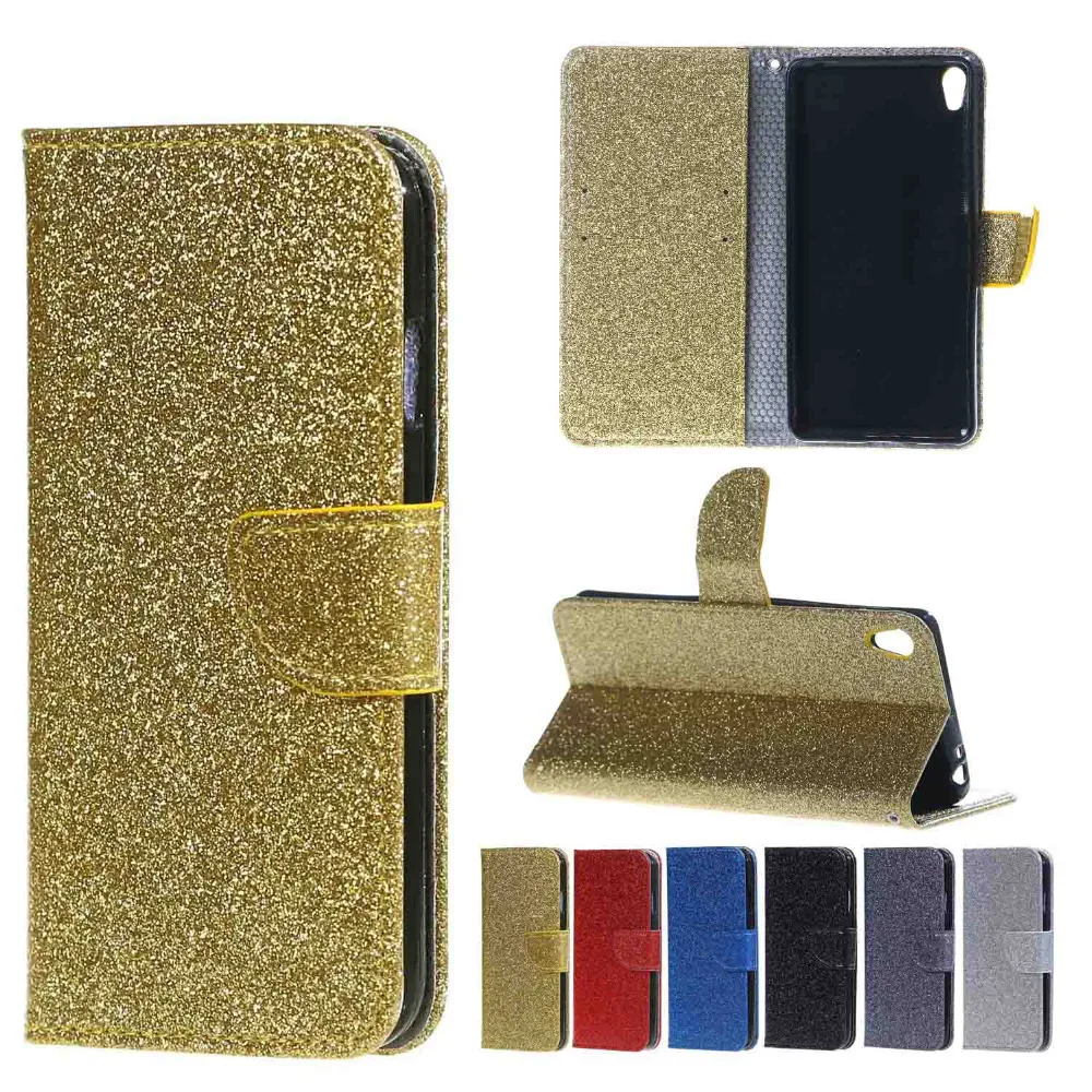 OPPO r9 case cover Flashing Powder Coated Leather wallet Stand cover ...