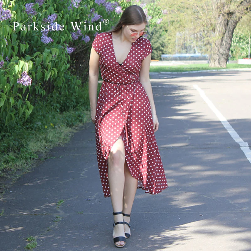 PARKSIDE WIND 2018 Women Summered Dress Elegant Lady Side Slit Sundress ...