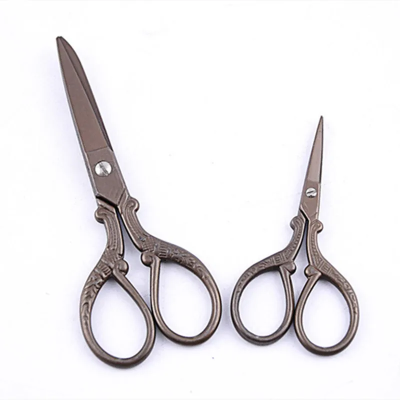 Vintage 13cm/9cm Embroidery Scissors Titanium Bronze Cross Stitch ...